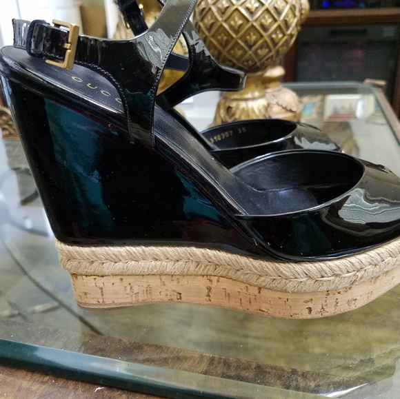 Gucci | Shoes | Gucci Wedge Sandals | Poshmark